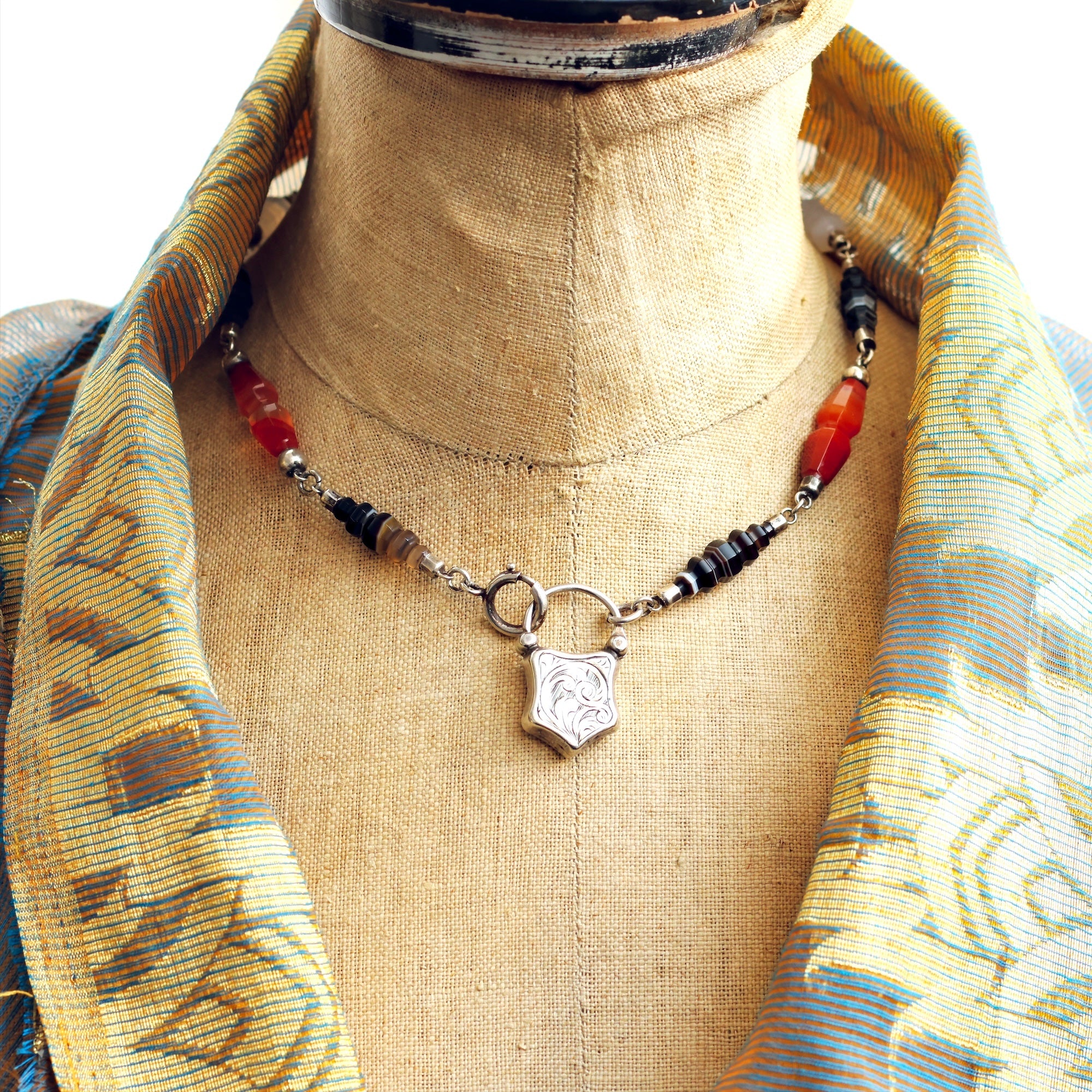 Antique Victorian Scottish Agate Necklace Fetheray