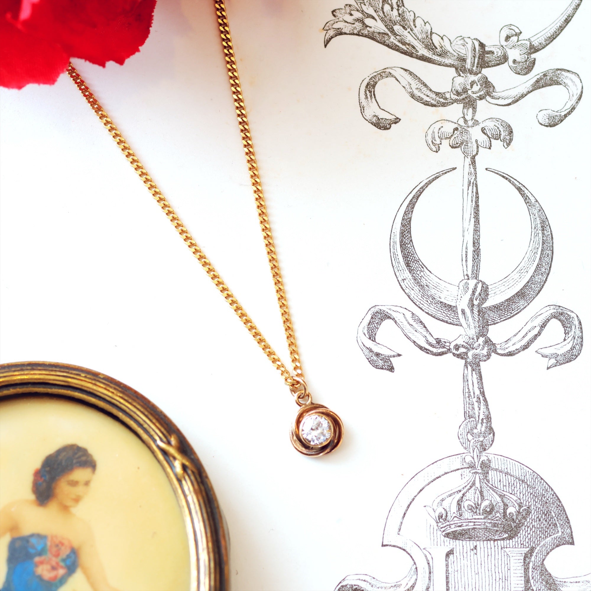 A Lovely Vintage Hand Cut Diamond Pendant – Fetheray
