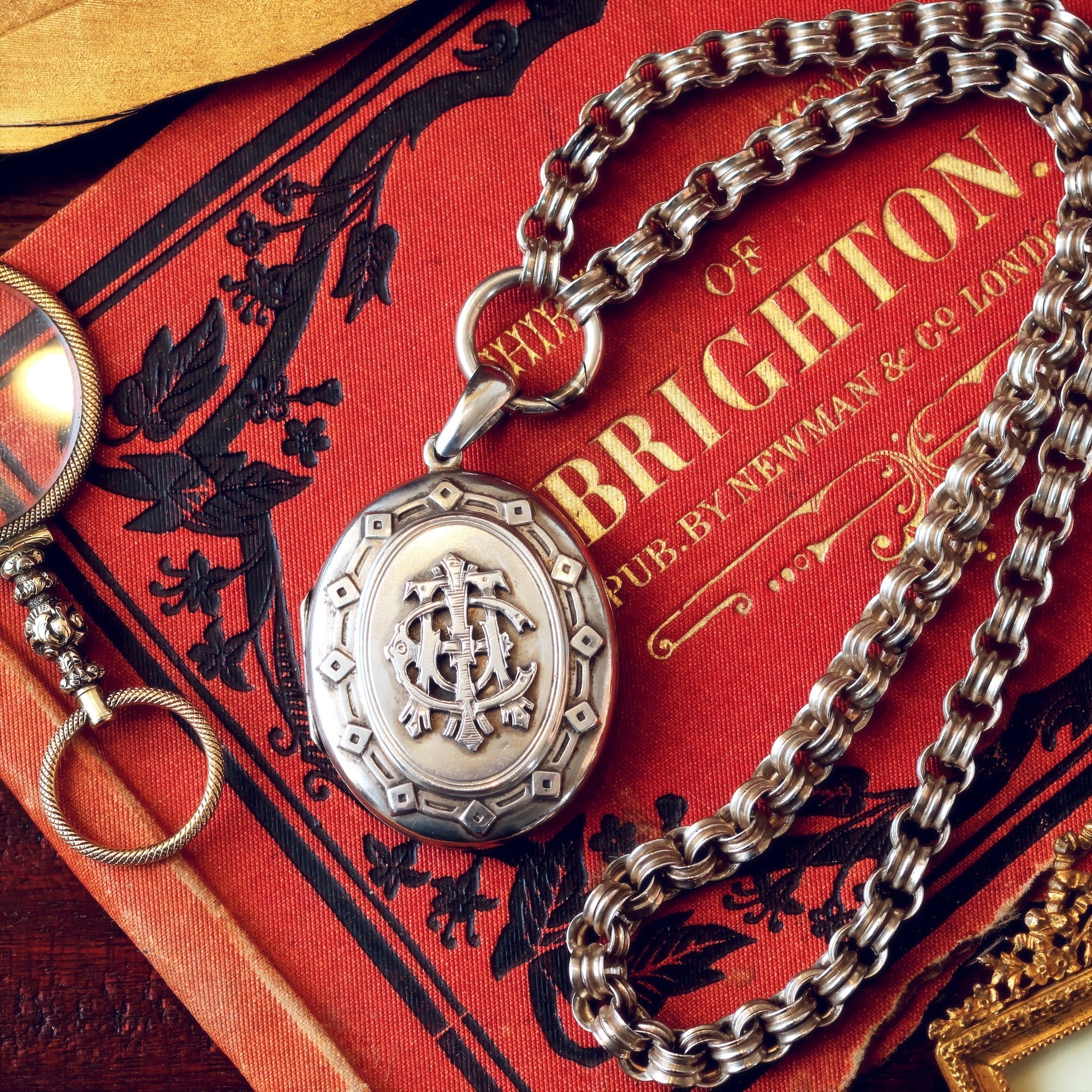 Victorian Amity, Eternity, Infinity Silver Locket & Collarette – Fetheray