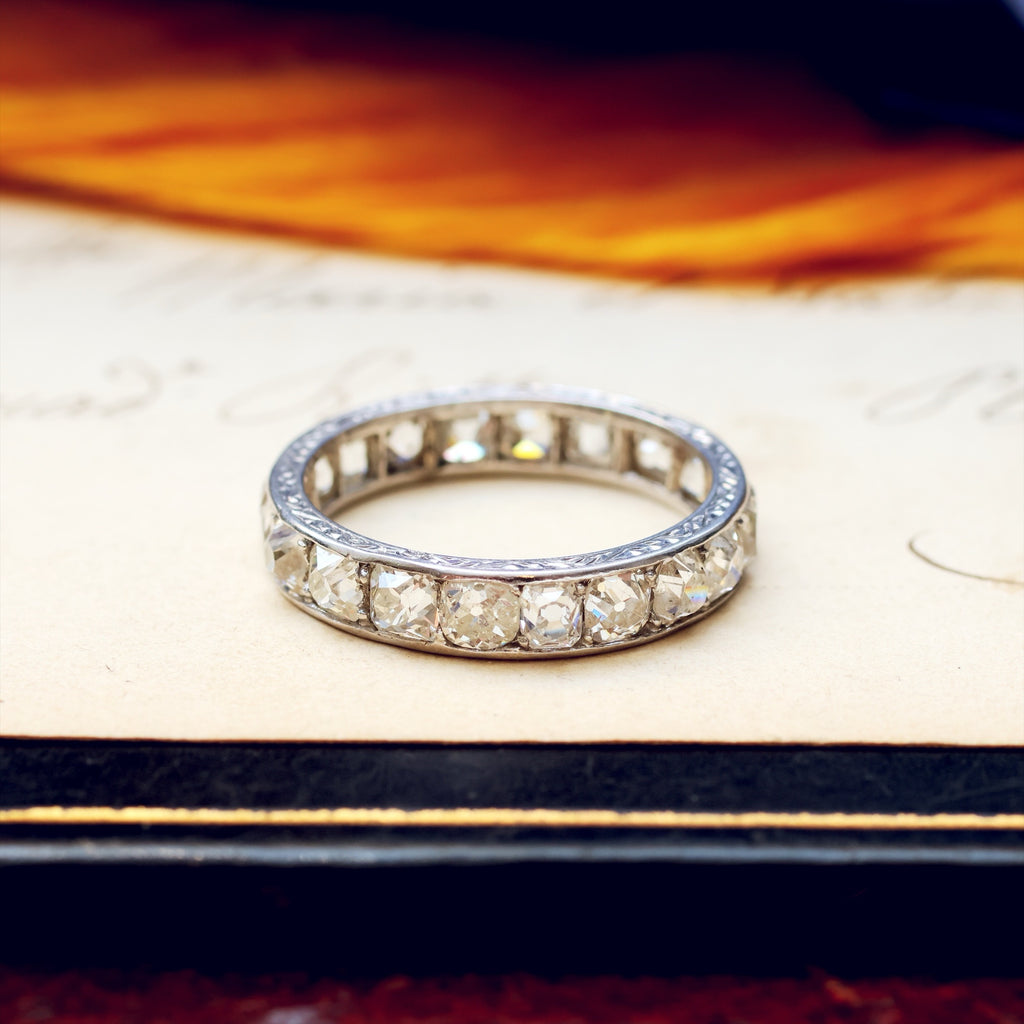 Incredible Rare 4 Carat Peruzzi Cut Diamond Eternity Ring – Fetheray