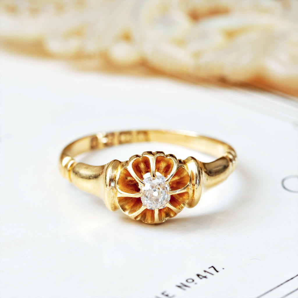 Antique Gothic Styled Date 1899 Hand Cut Diamond Ring – Fetheray