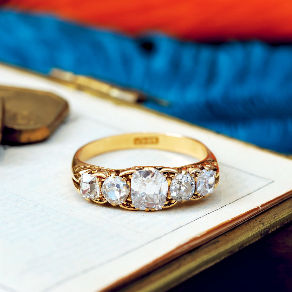 Marvellously Special Antique Five Stone Diamond Ring – Fetheray