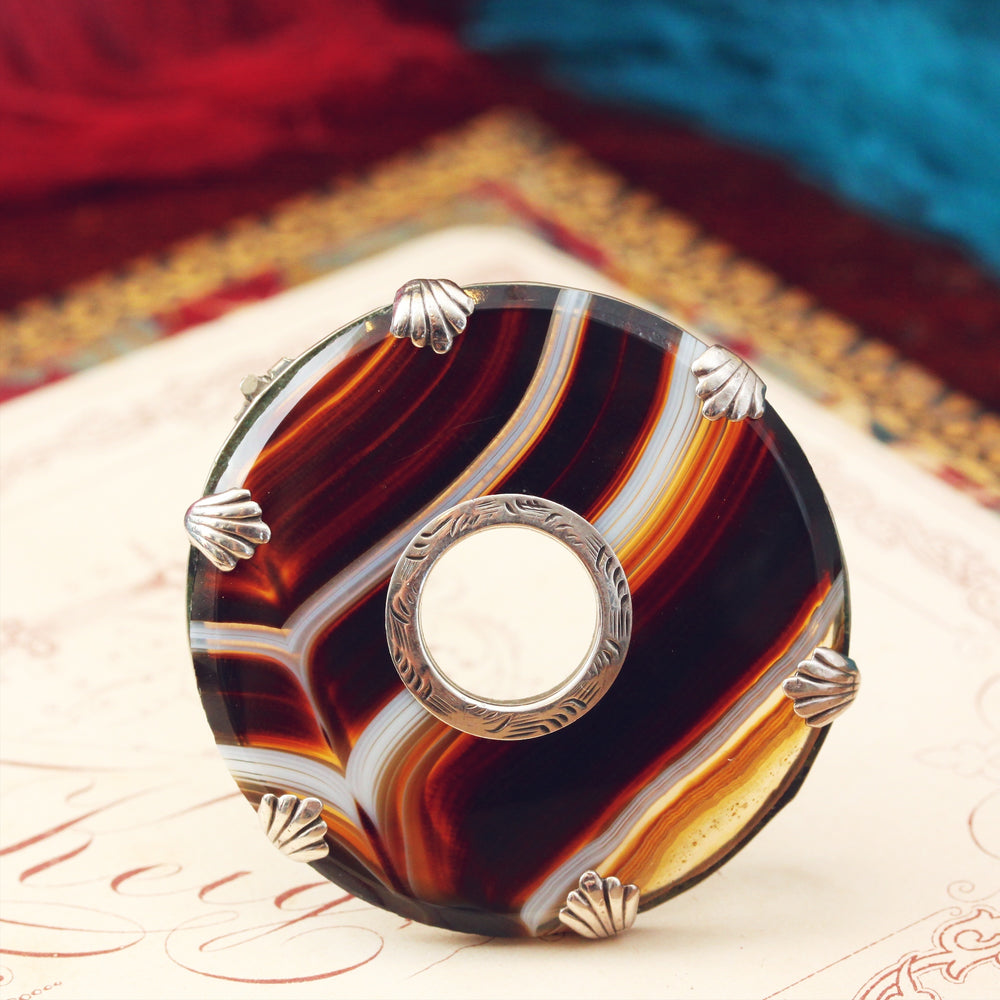 Victorian Scottish Banded Agate Brooch – Fetheray