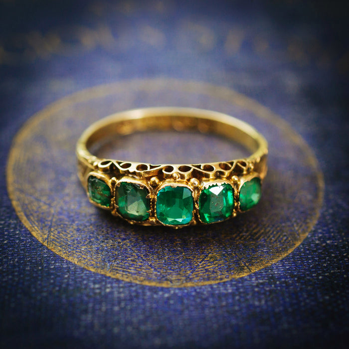 Verdant Hues Date 1876 15ct Gold Green Paste Ring – Fetheray