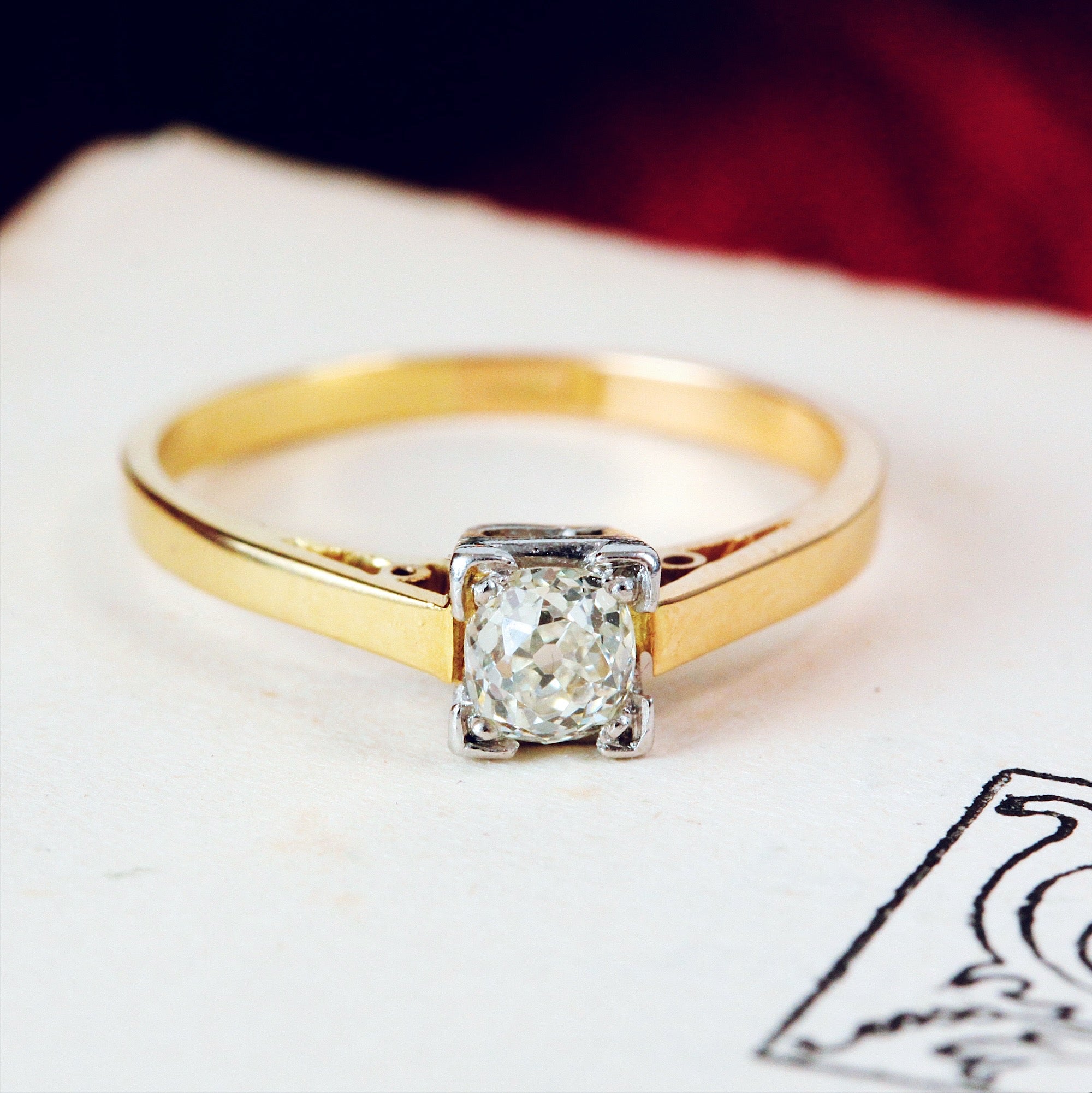 Recycled Old Hand Cut Diamond Engagement Ring – Fetheray