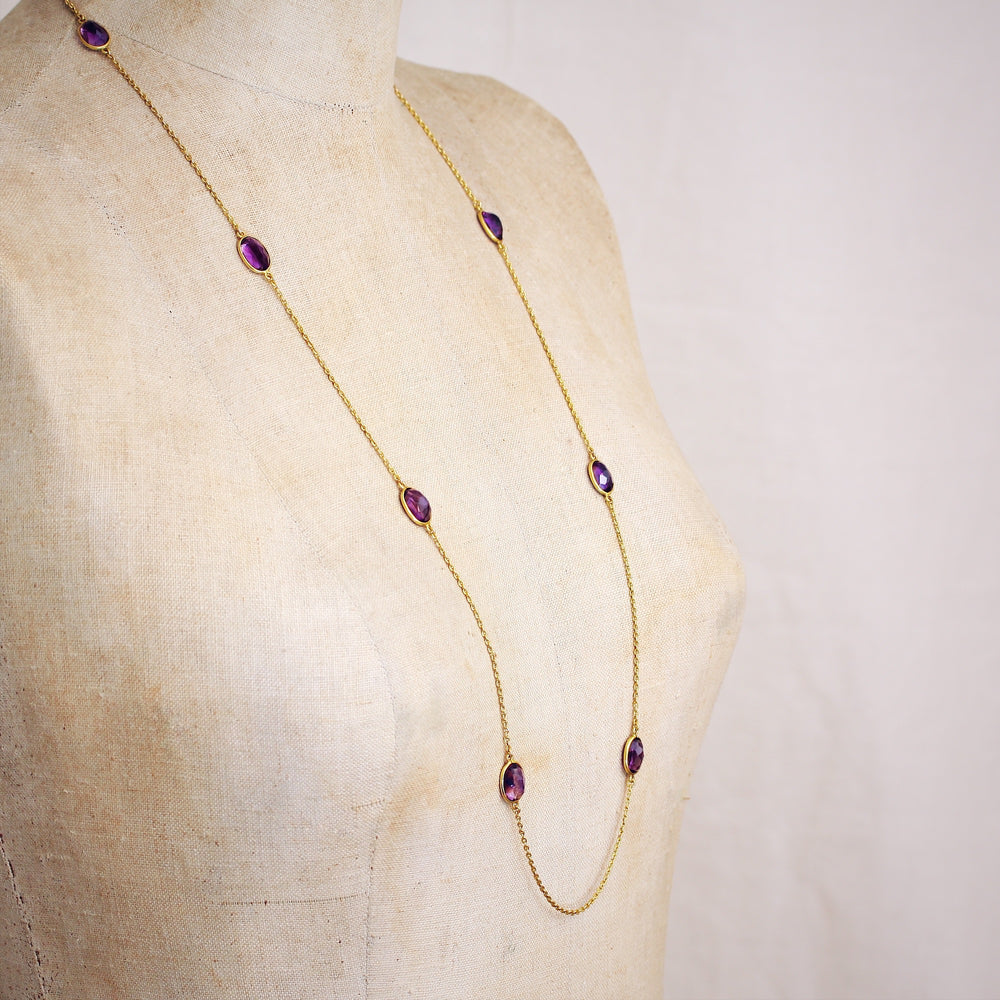 A Fine Edwardian Amethyst Stations Guard Chain – Fetheray