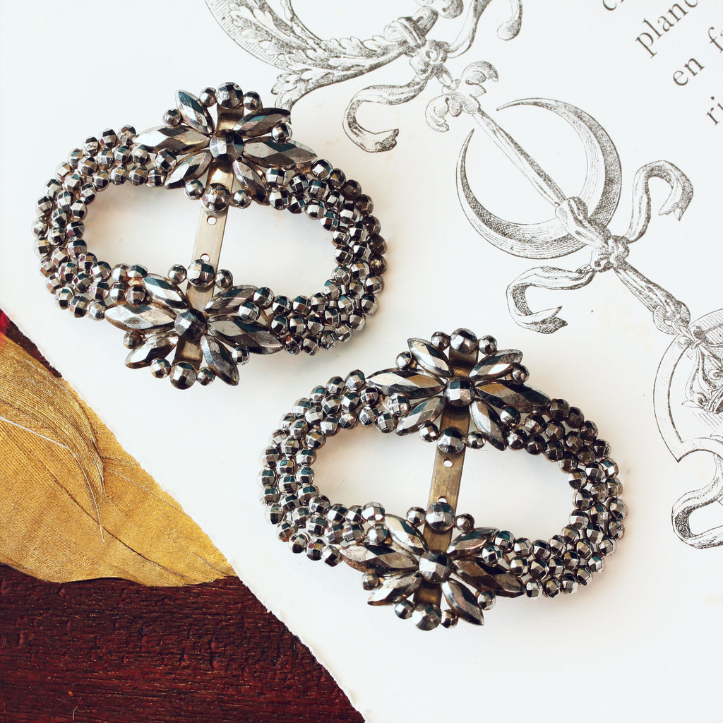 Fabulous Pair of Antique Cut Steel Shoe Buckles – Fetheray