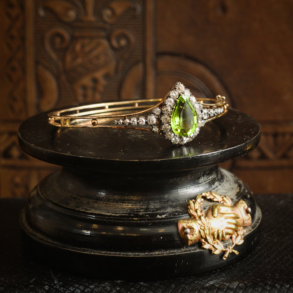 Grandiloquent Victorian Peridot & Diamond Convertible Bangle – Fetheray