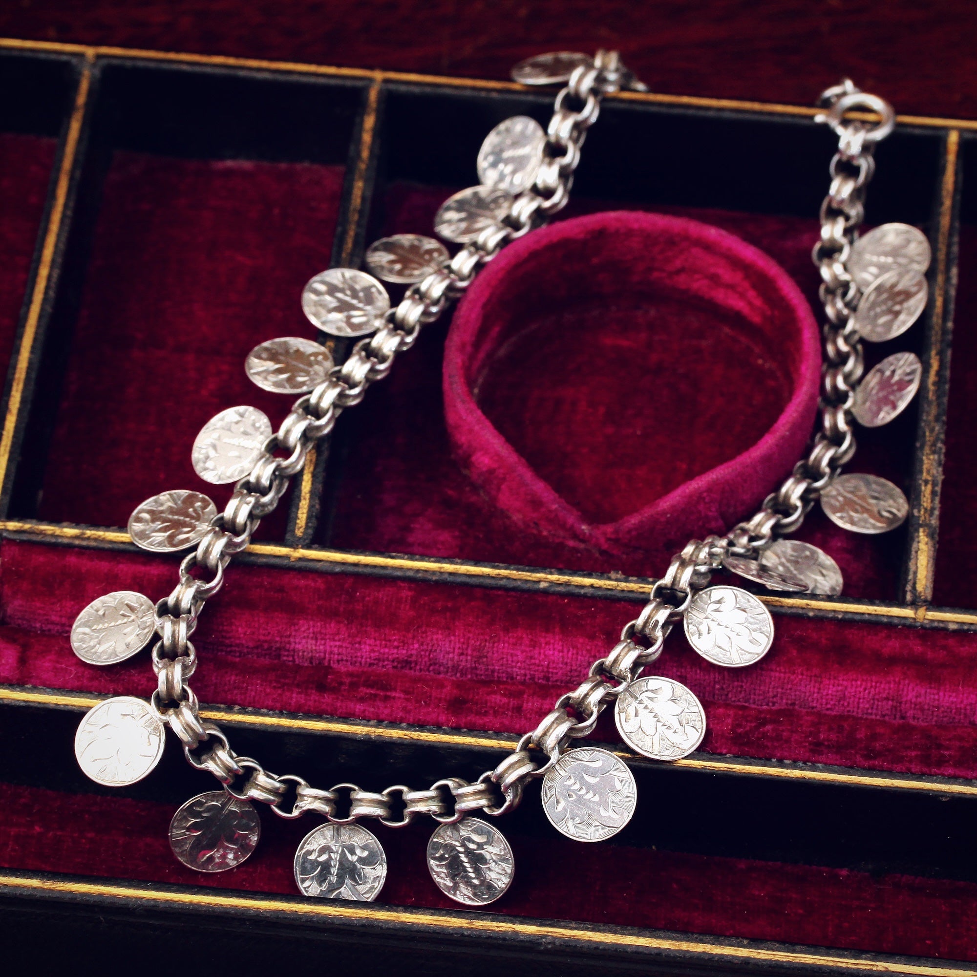 Antique Hand Engraved Victorian Silver Collarette – Fetheray