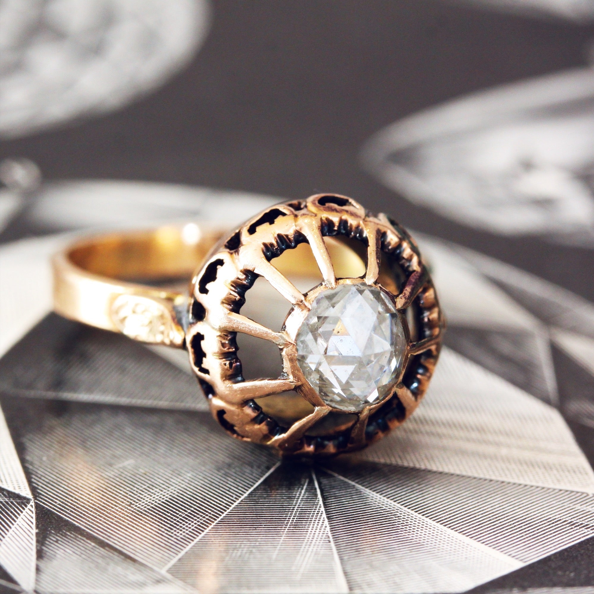 Unusual Merovingian Style Rose-Cut Diamond Ring – Fetheray
