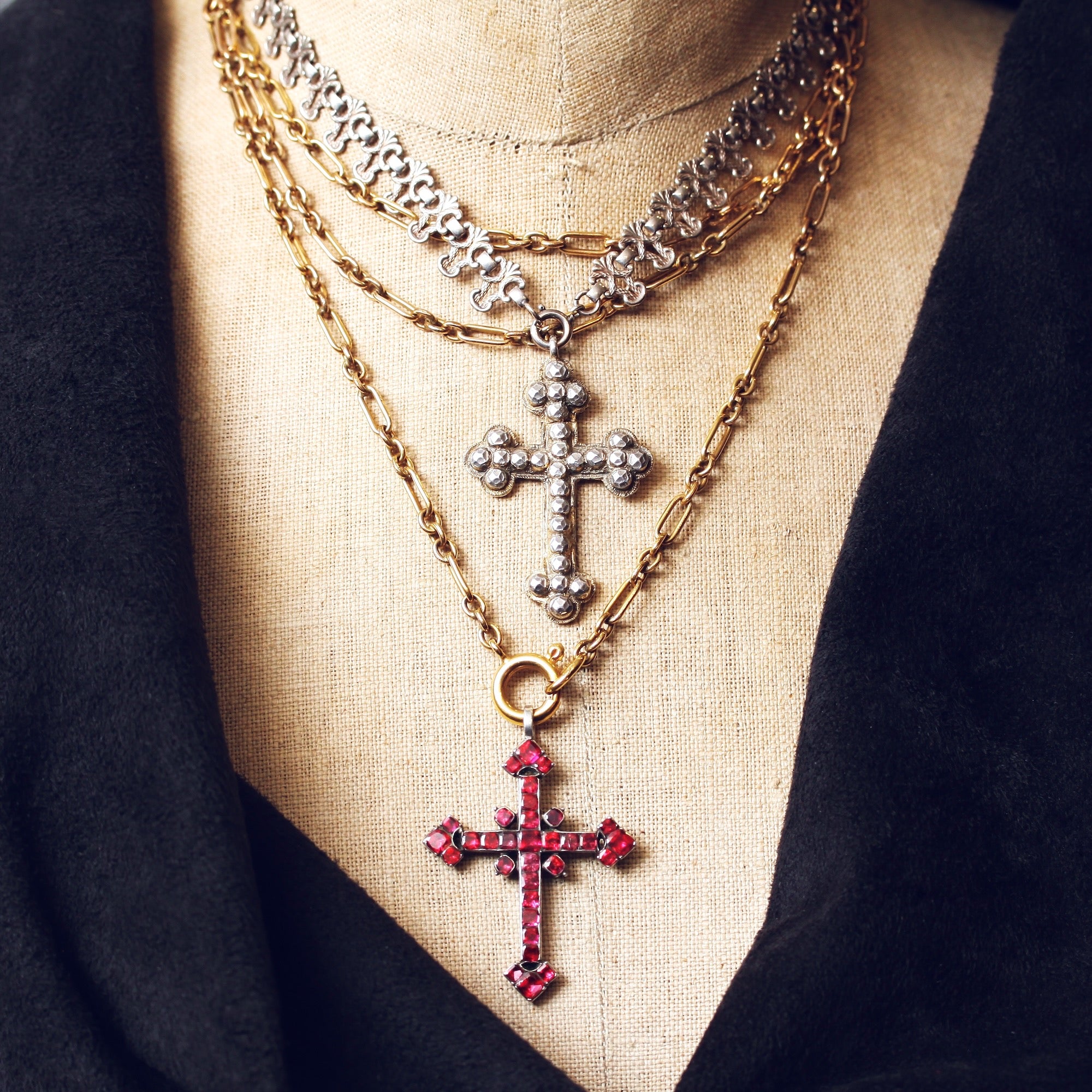 Antique Georgian Iberian Foiled Garnet Cross – Fetheray