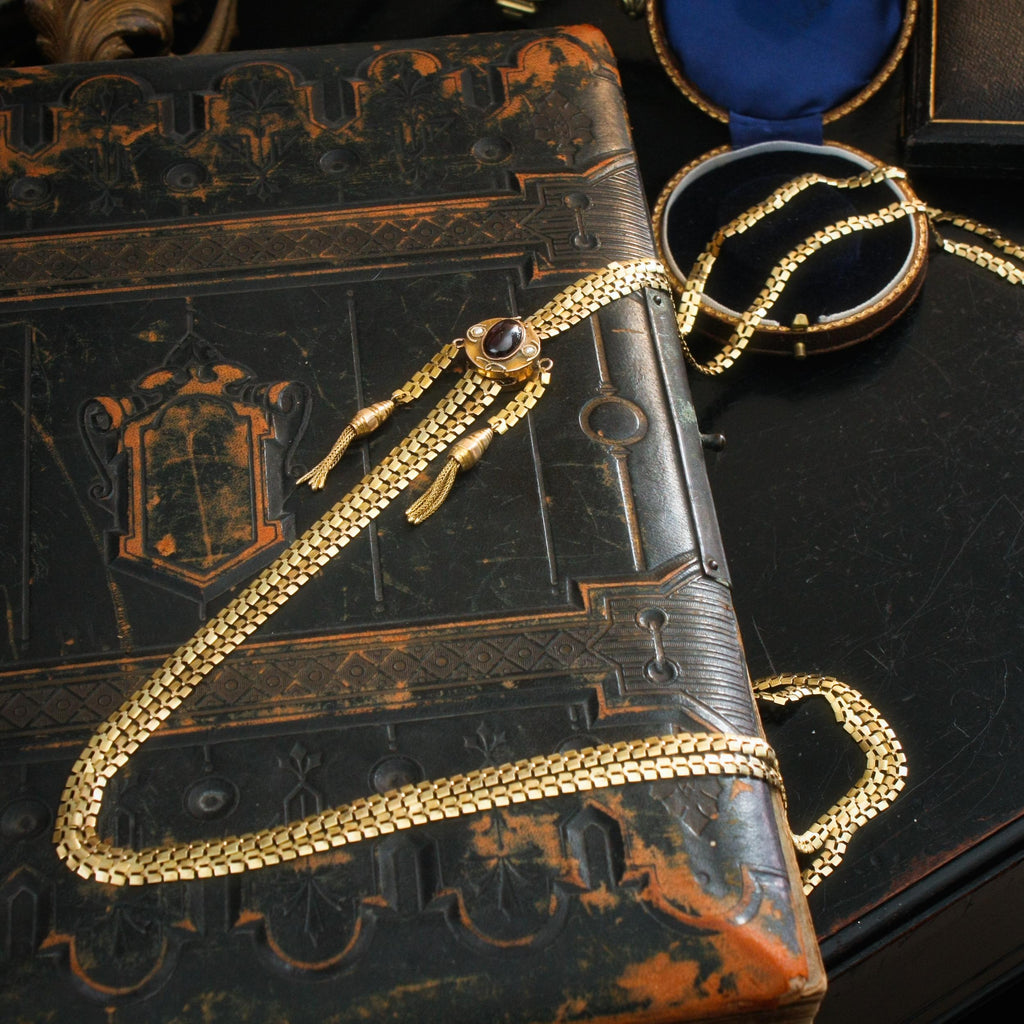 Amazing Vintage 14K Gold Slider Long Guard Chain – Fetheray